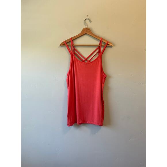Cato | Tops | Cato Vibrant Watermelon Pink Strappy Tank | Poshmark
